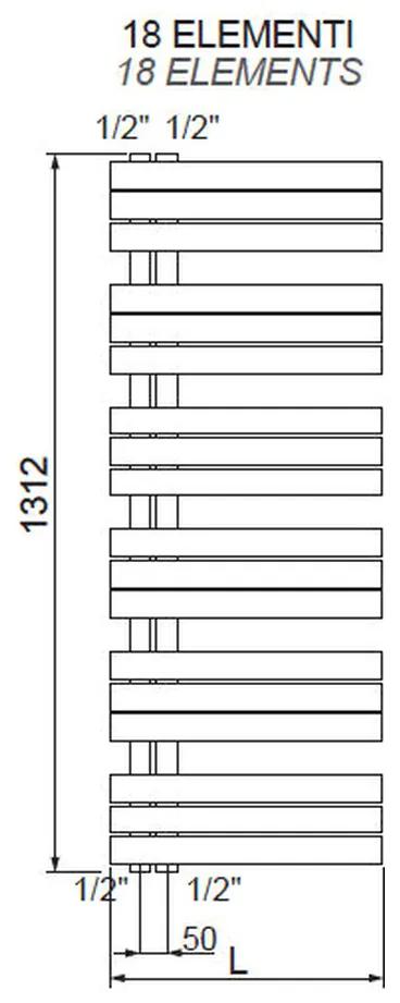 Cordivari Kelly 5010 - Radiátor 1312x600 mm, bílý 3551726100030