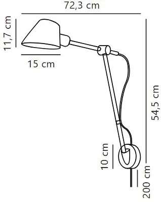 Nordlux 2020455003 Stay, černá flexibilní nástěnná lampa 1xE27 s vypínačem, výška 55cm