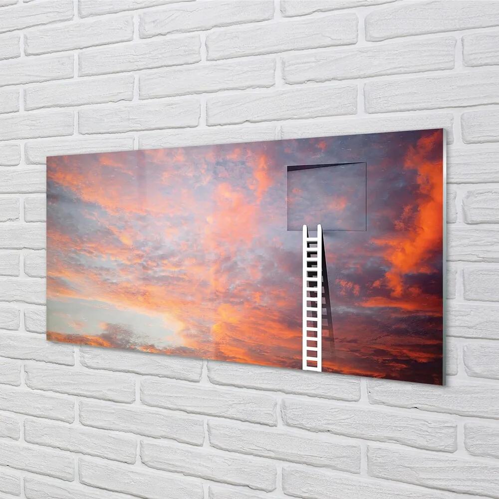 Obraz na skle Žebřík slunce oblohu 100x50 cm