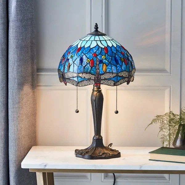Endon 64090 - Stolní lampa Tiffany DRAGONFLY 2xE27/60W/230V pr. 30 cm