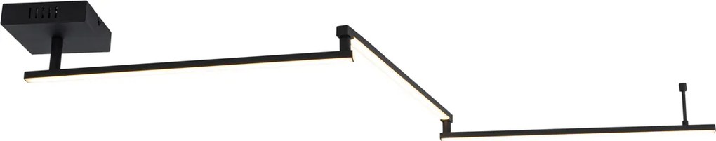 Stropní lampa černá 150,8 cm vč. LED 3-stupňový stmívač nastavitelná - Annuschka