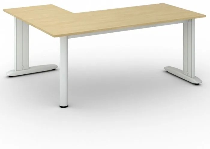B2B Partner Rohový kancelářský psací stůl PRIMO FLEXIBLE L 1800 x 1400 mm, bříza