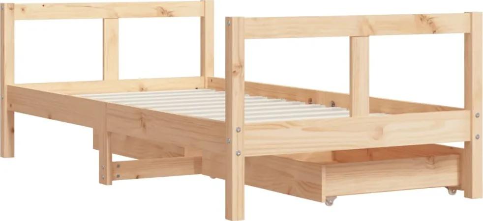 vidaXL Dětská postel se zásuvkami 80x160 cm masivní borové dřevo [834414] Barva: Přírodní