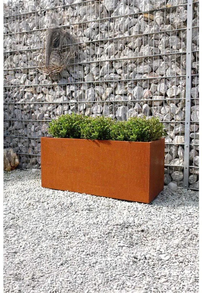 Truhlík MAXI, corten, šířka 100 cm, hnědý