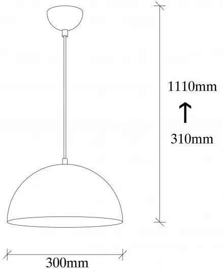 Lustr na lanku SIVANI 1xE27/40W/230V pr. 30 cm černá/měděná