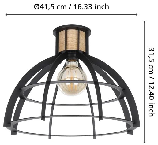 Eglo 43768 - Stropní svítidlo STILLINGTON 1xE27/40W/230V černá