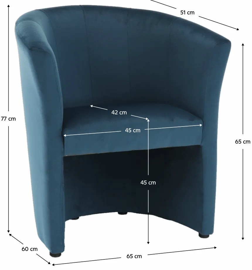 Klubové křeslo TRION - látka, modrá