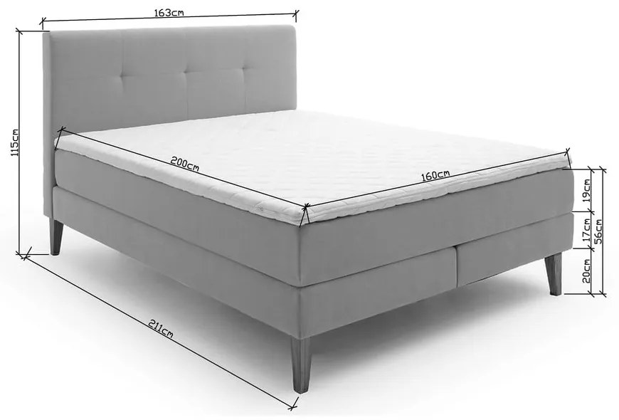 Béžová boxspring postel 160x200 cm Stockholm – Meise Möbel