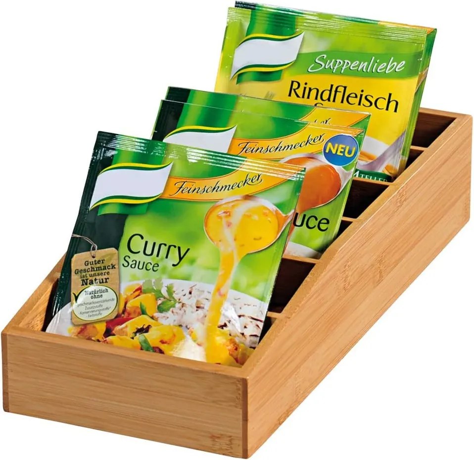 Kesper Bambusový organizér na koření v sáčcích, polévky, pudinky MARIE, 15x10x35