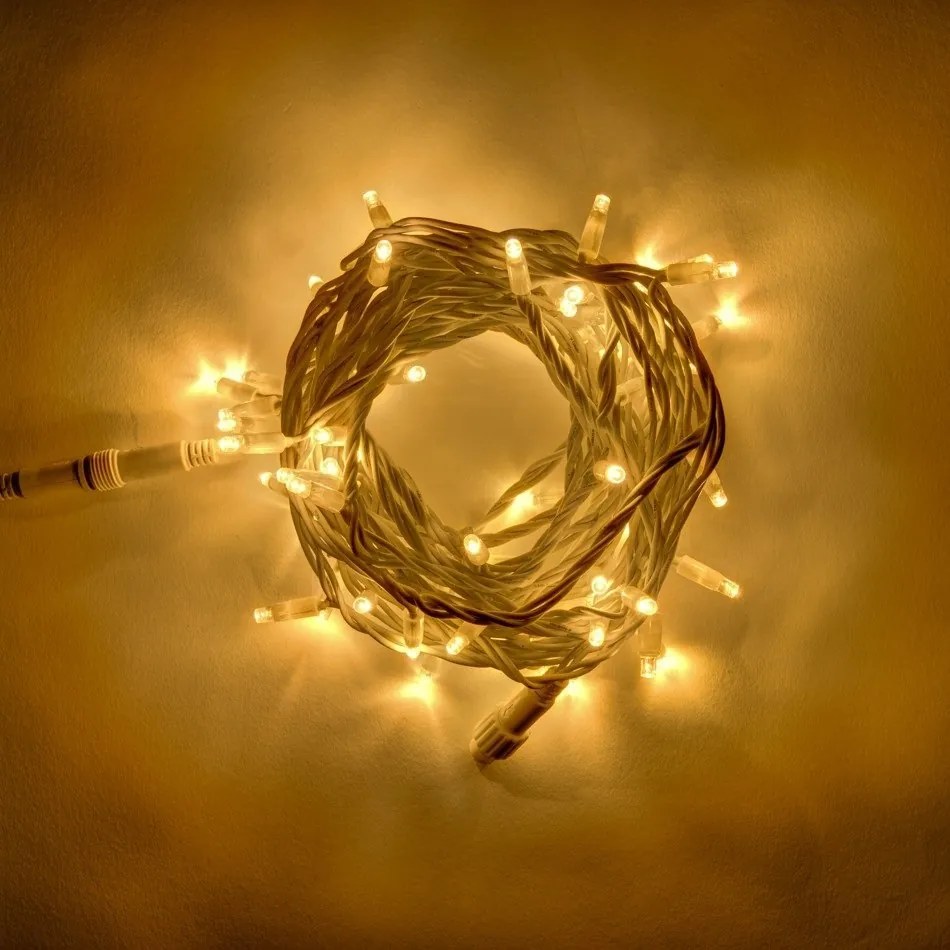 Easy Fix LED světelný řetěz, 20 m, venkovní, teple bílá, 120 diod, bílý kabel, IP67