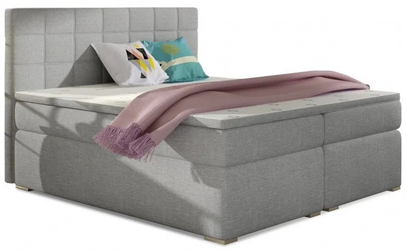 Hector Čalouněná kontinentální postel boxspring Alice 160x200 cm světle šedá