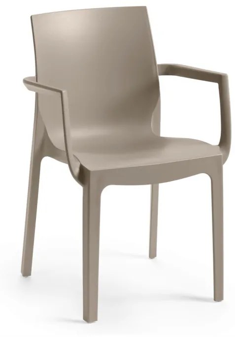 ROJAPLAST Zahradní židle - EMMA ARMCHAIR, plastová Barva: šedá