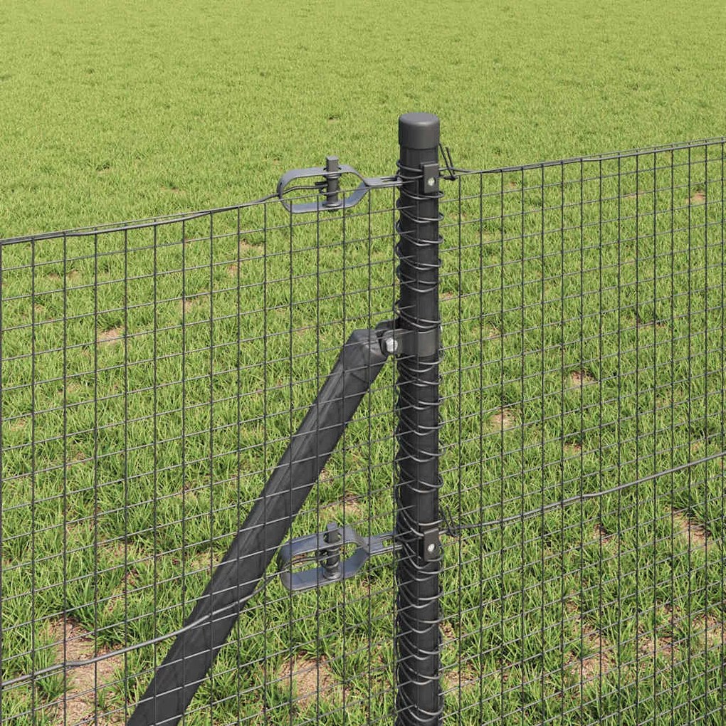 Zemní upevnění svařované drátěné ploty 100 x 0,8 m Šedá 3351906