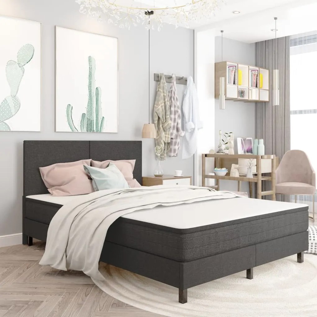 Postel boxspring tmavě šedá textil 180 x 200 cm 3054710