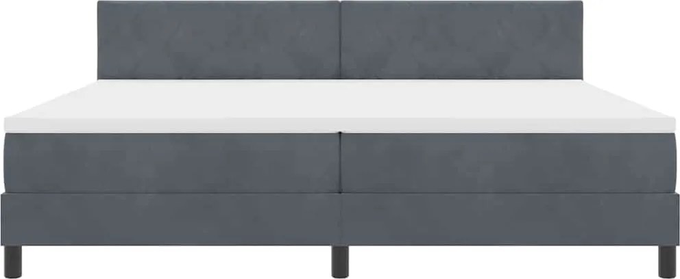 Postel s boxspringem s čelo Tmavě šedá 200 x 200 cm samet 3339261