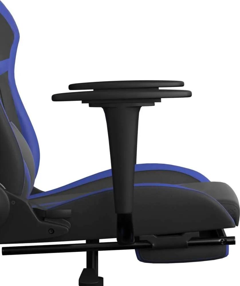 vidaXL Masážní herní židle s podnožkou umělá kůže [345434] Barva: Černá a šedá