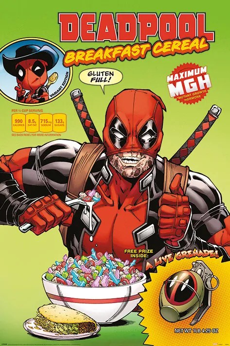 Plakát, Obraz - Deadpool - Cereal, (61 x 91.5 cm)