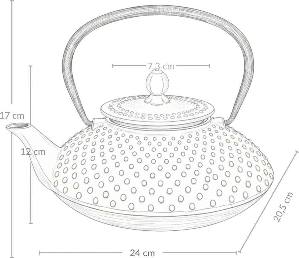 Litinová čajová konvice s filtrem MIKA, 1250 ml, zelená