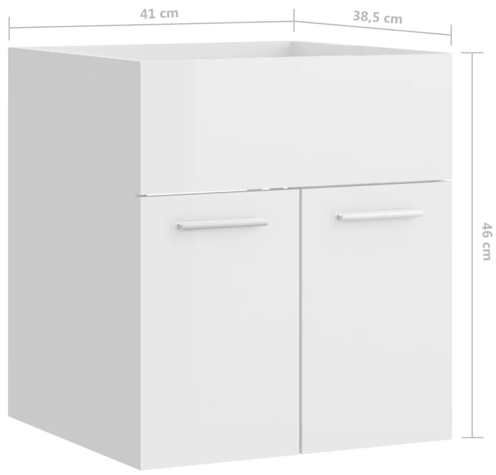 Skříňka pod umyvadlo bílá vysoký lesk 41x38,5x46 cm dřevotříska - Default Title