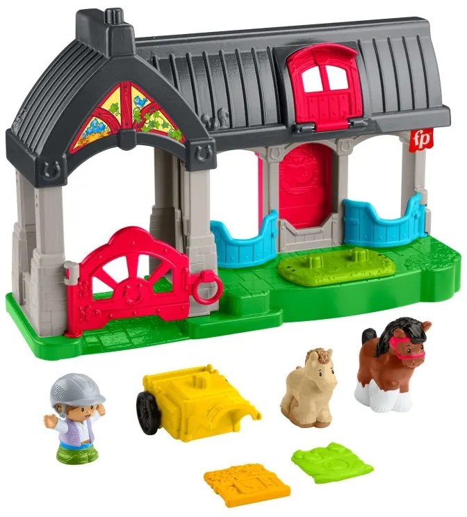 Fisher price little people stáj s kamarády poníky, mattel hwr84