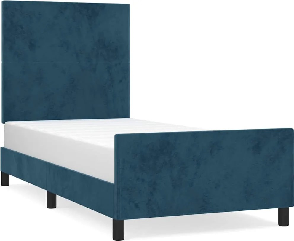 Rám postele bez matrace tmavě modrý 80x200 cm samet 3125603