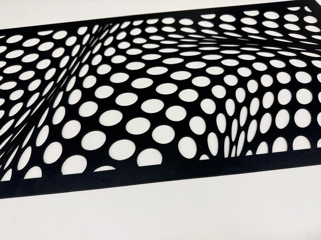 dřevo života Dřevěný dekorační panel WAVES - II. jakost Rozměry (cm): 40x80, Zvolte barvu dekoru: Černá