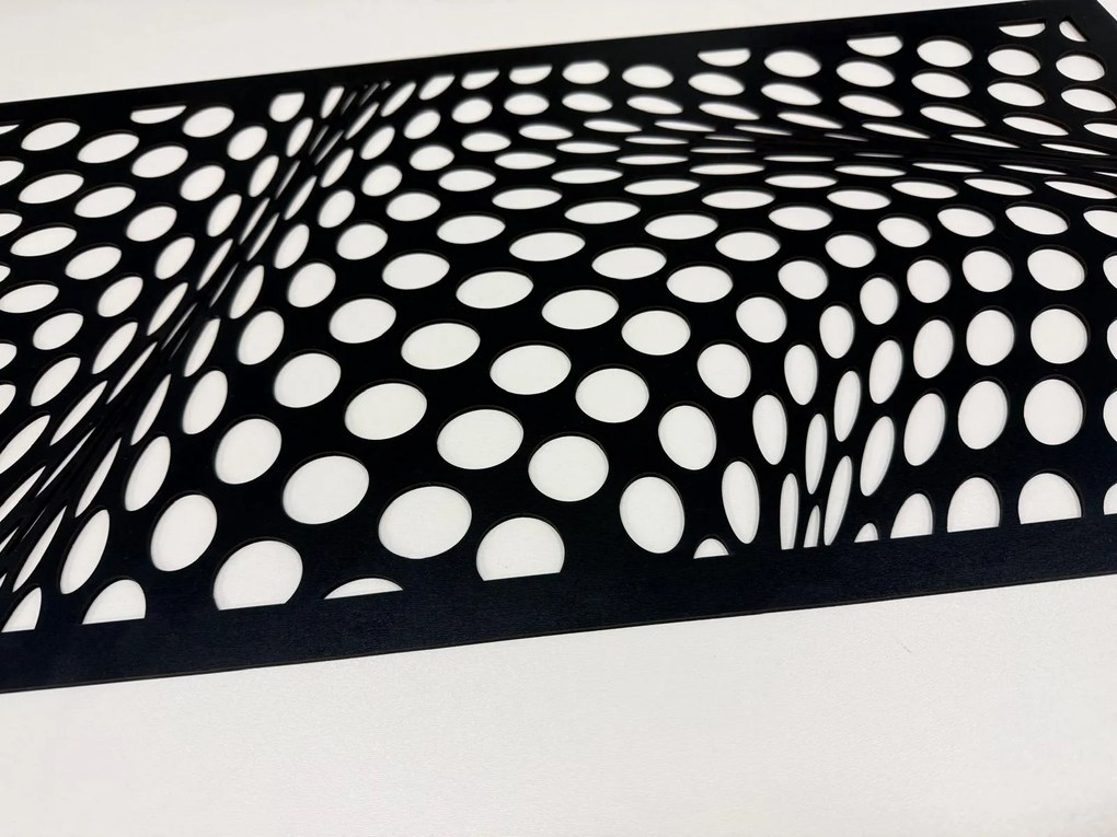 dřevo života Dřevěný dekorační panel WAVES - II. jakost Zvolte rozměr (cm): 40x80, Zvolte barvu dekoru: Černá