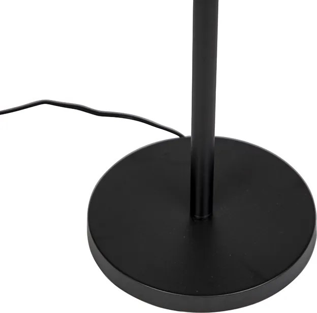 Moderní stojací lampa černá s béžovým buklé stínidlem 40 cm - Simplo