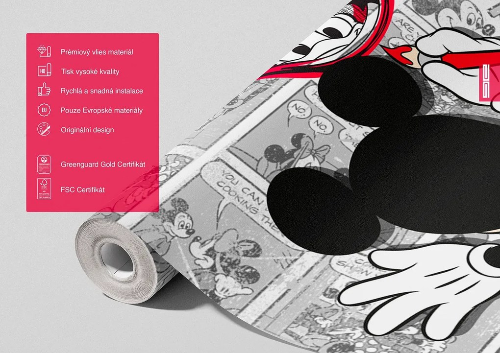 Dětská vliesová fototapeta na zed' Mickey Mouse Temné Komiksy, Disney | 90 x 202 cm | DFTDNV 5462