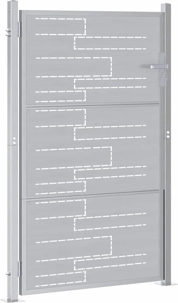 Zahradní brána 85 x 144 cm Nerezová ocel Stříbrná Zamykatelné 3402581