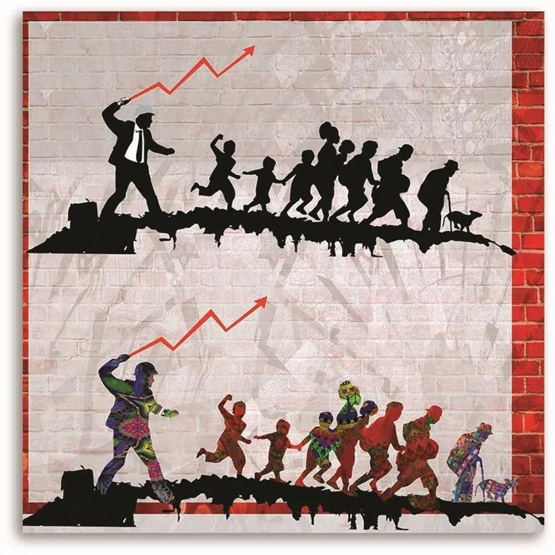 Gario Obraz na plátně Banksy economic, politika Rozměry: 30 x 30 cm