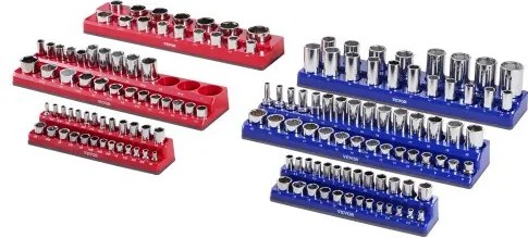 Magnetická sada organizérů zásuvek 6ks zásuvkových přihrádek Modrá a červená