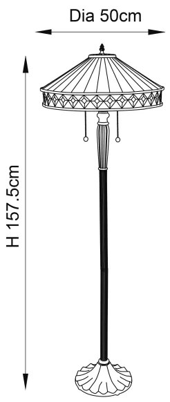 Endon 70936 - Stojací lampa Tiffany FARGO 2xE27/60W/230V pr. 50 cm