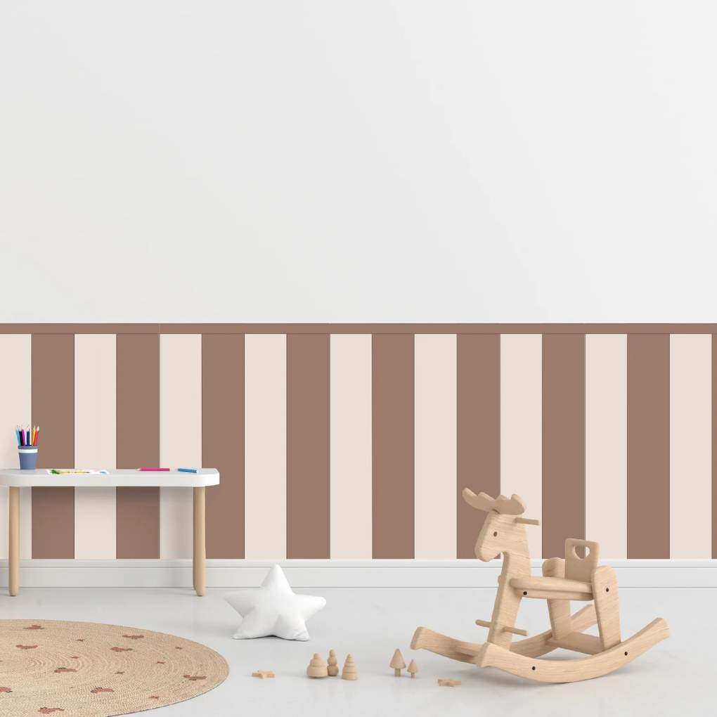 PIPPER. Textilní samolepící tapeta - Obdélník - Hnědá barva Barva: Kombinace, Velikost: 80cm