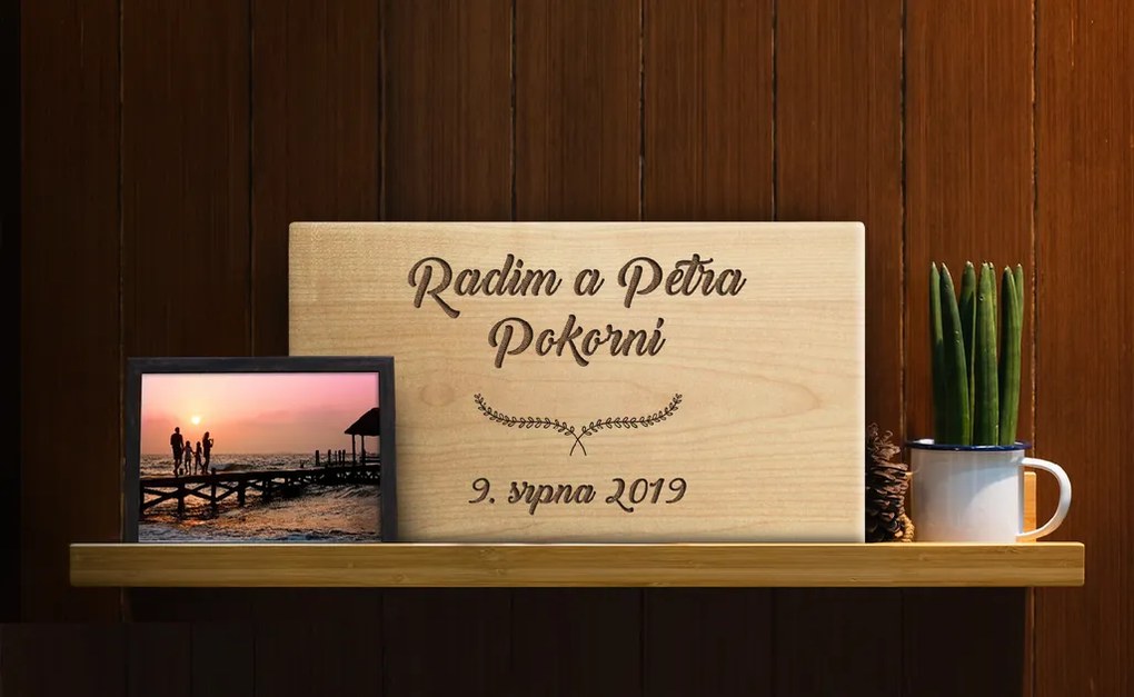 Ahome Ahome CZ Prkénko Nápis 35 x 20 x 1,9 cm