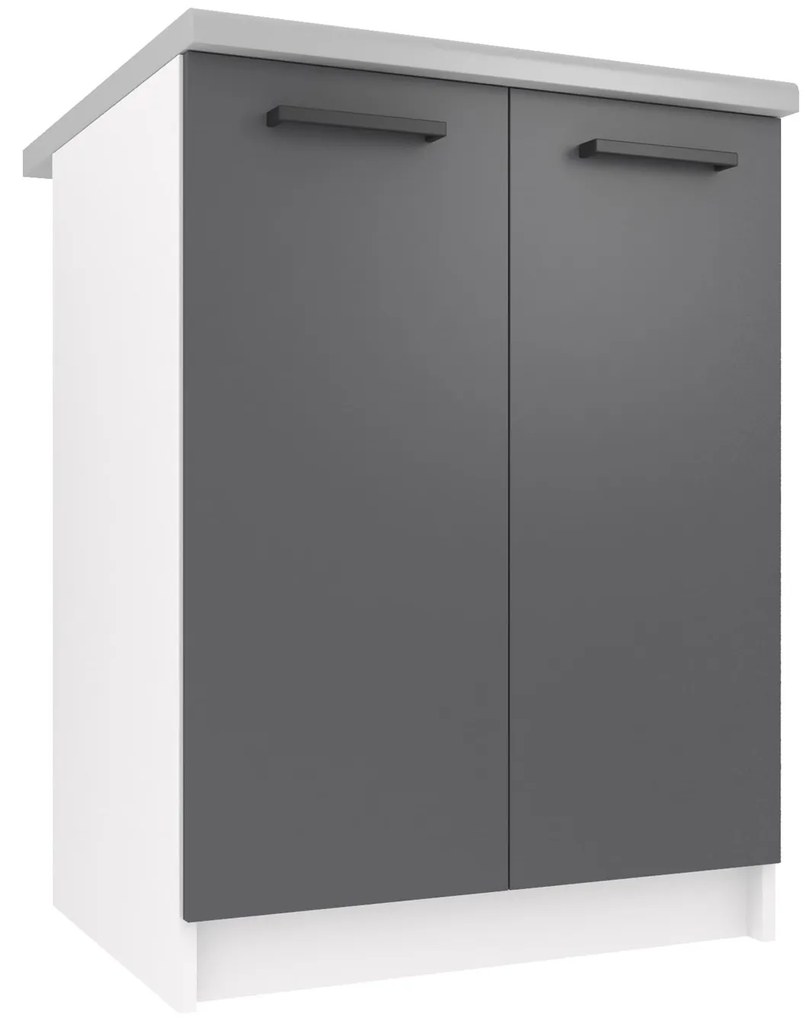 Kuchyňská skříňka Belini spodní 60 cm šedý s pracovní deskou  TOR SD2-60/0/WT/SR/0/B1