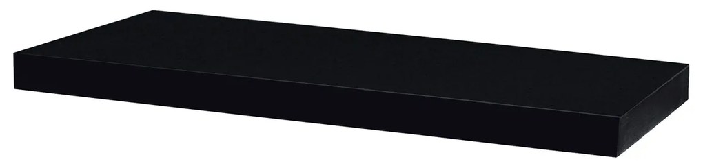 Polička nástěnná 60 cm, MDF, barva černý vysoký lesk, baleno v ochranné fólii - P-001 BK