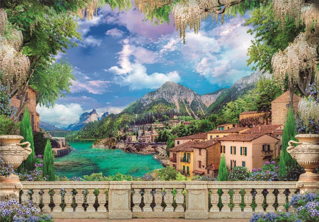 Clementoni - Puzzle 3000 Rozkvetlá terasa u jezera