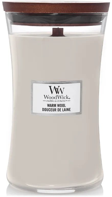 WoodWick – svíčka Warm Wool (Hřejivá vlna) Velikost: střední 275 g