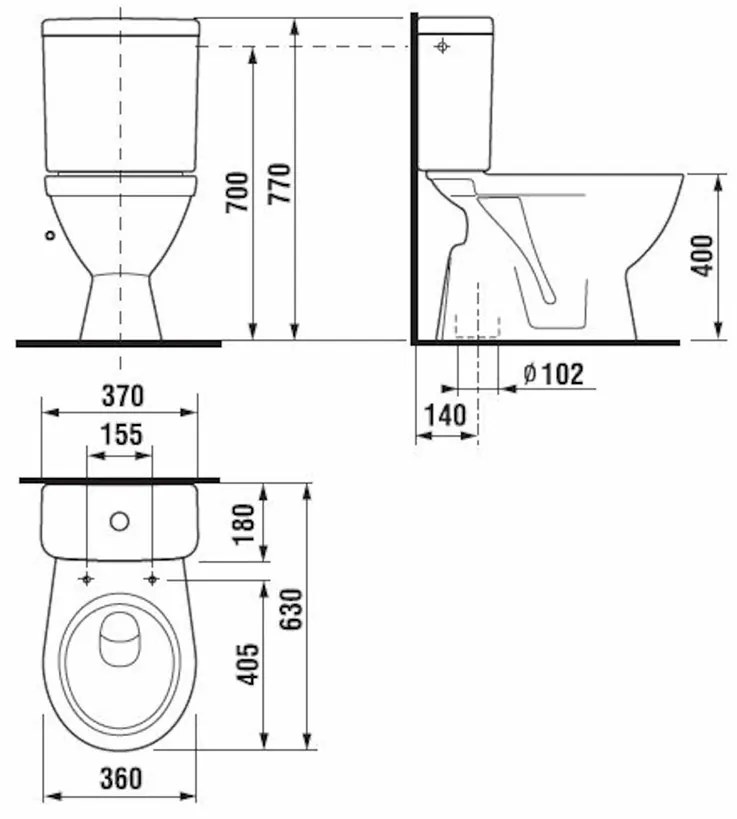 WC kombi Jika Lyra se spodním odpadem