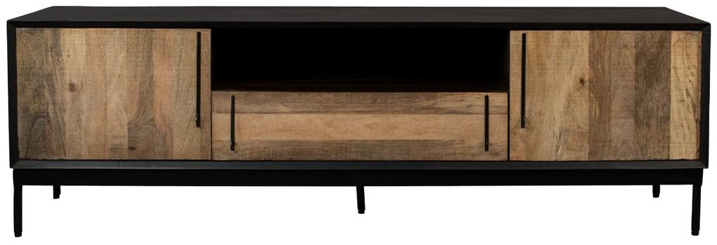 Hnědý dřevěný TV stolek DUTCHBONE NAIROBI 160 x 40 cm