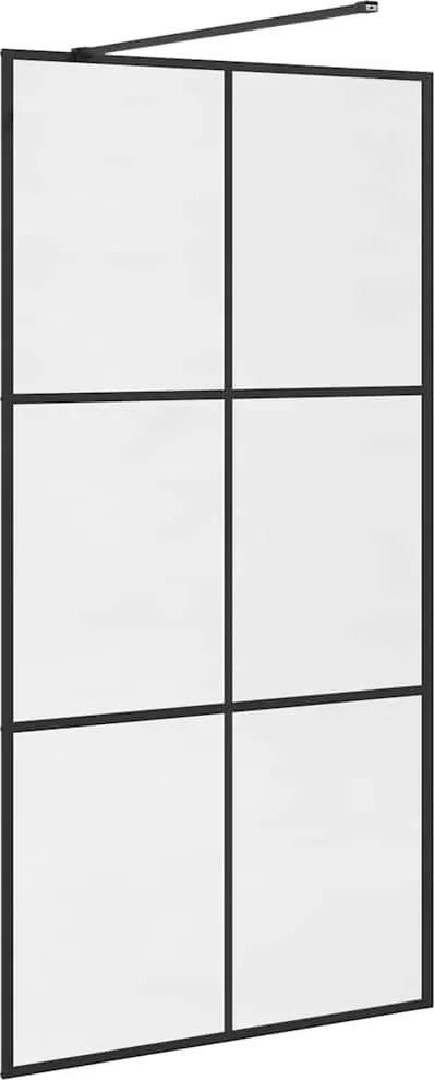 Zástěna do průchozí sprchy čiré ESG sklo 100 x 195 cm černá 151025