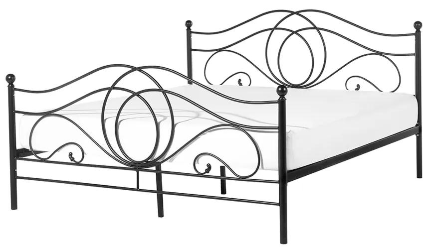 Dekorativní černá kovová postel 180x200 cm - LYRA
