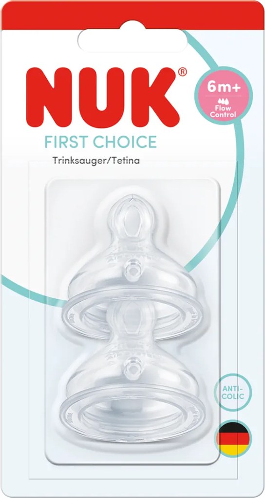 NUK First Choice savička Flow Control (6+m) 2 ks