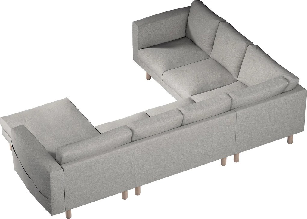 Potah na pohovku IKEA Norsborg rohová, 5-místná se šezlongem barva šedá látka pletený vzor