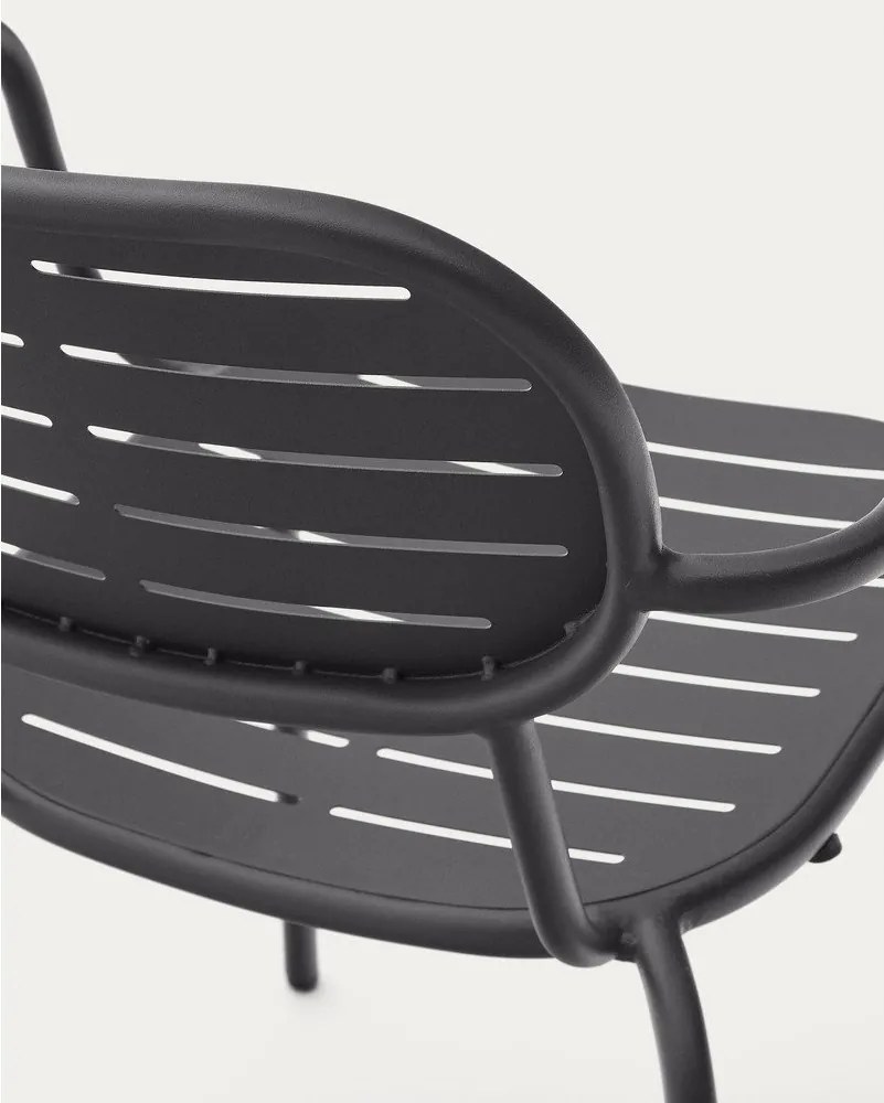 Tmavě šedá kovová zahradní židle Brai – Kave Home