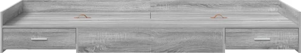 Rám postele s čelo Šedá Sonoma 80 x 200 cm Kompozitní dřevo 3335242