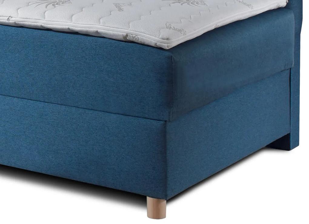 NEW DESIGN postele Rohová postel boxspring NOVO s úložným prostorem a čely, 90×200 cm, matrace a rošt v ceně Velikost postele: 90 × 200 cm, Strana: P…