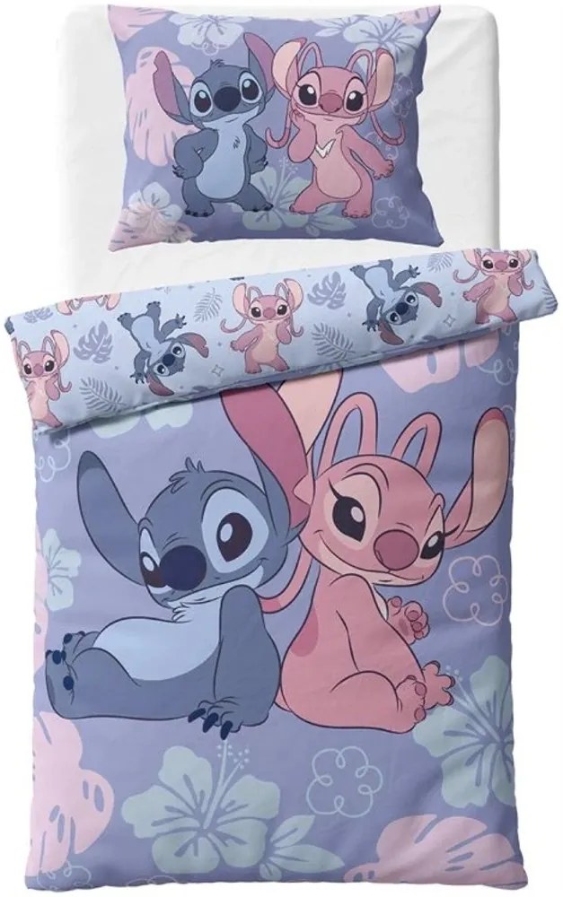 Bavlněné ložní povlečení Lilo & Stitch - motiv Stitch a Angel - 100% bavlna - 70x90 cm + 140x200 Biano.cz
