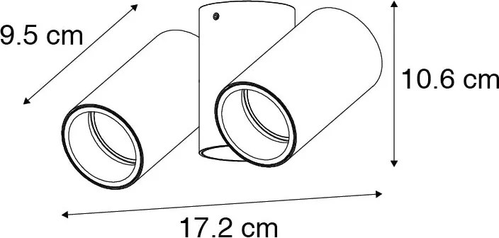Chytrý reflektor mosazný 2-světla nastavitelný vč. 2 Wifi GU10 50mm - Michael